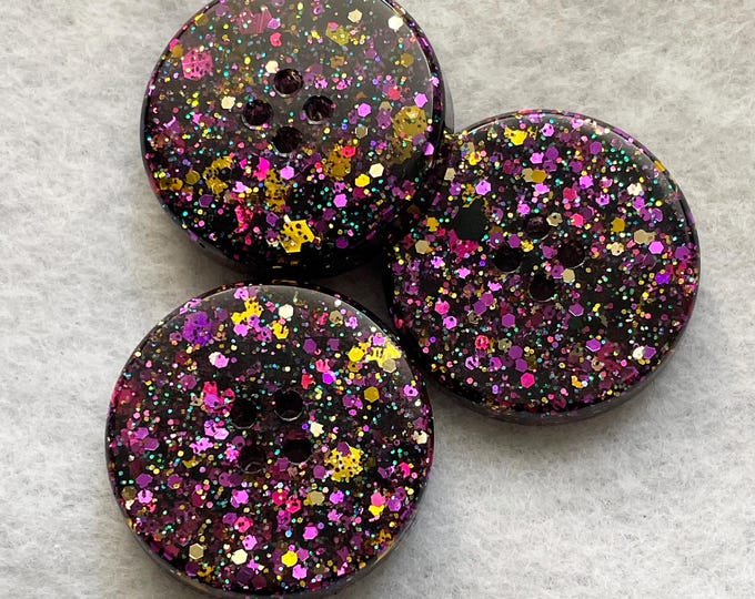 Glitter Handmade Buttons - Set of 3 Size 25mm / 1 Inch - Etsy
