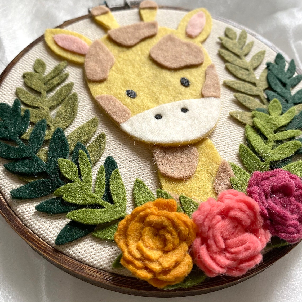 Giraffe Felt Hoop Art - Etsy