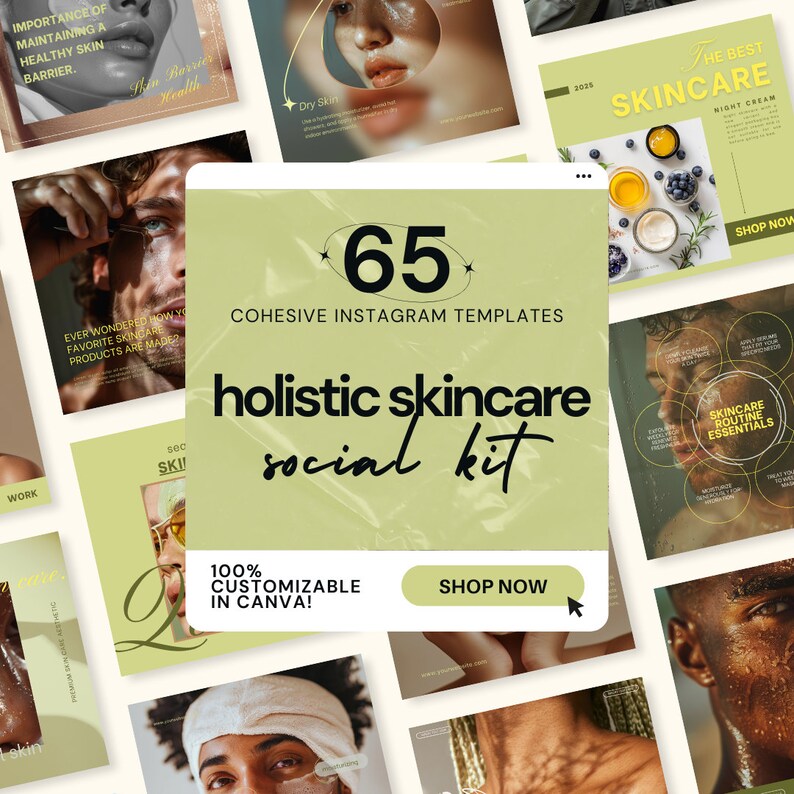 Holistic Skincare Instagram Posts Templates, Aesthetic Skincare ...
