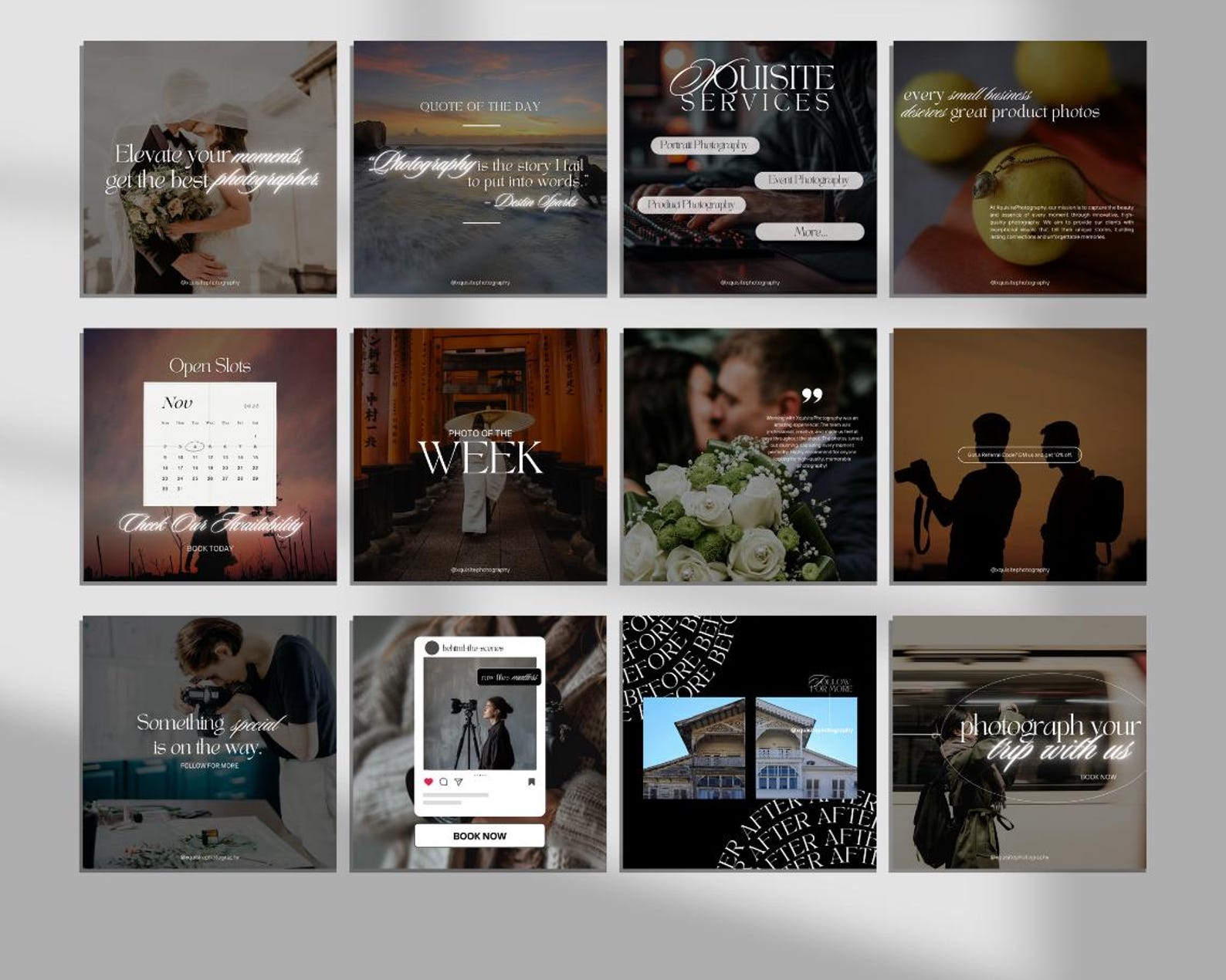 Photography Instagram Post Templates, Photographer Instagram Feed for ...