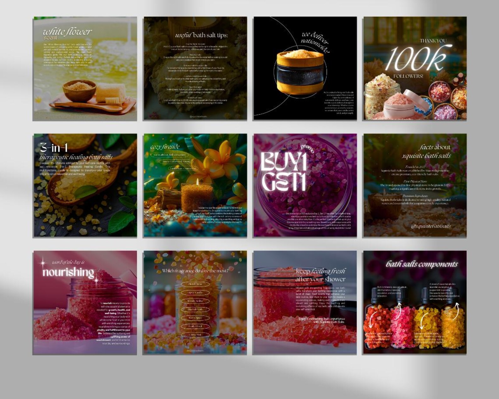 Bath Salt Instagram Post Templates, Bath Salt Business Instagram Post ...