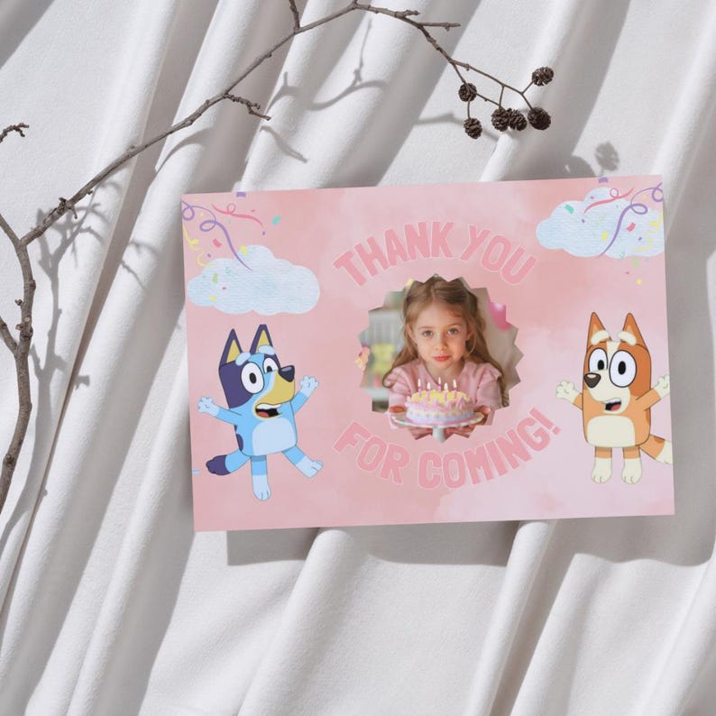 Bluey Gift Tags, Printable Bluey Thank You Card, Bluey Party Favor Tags ...
