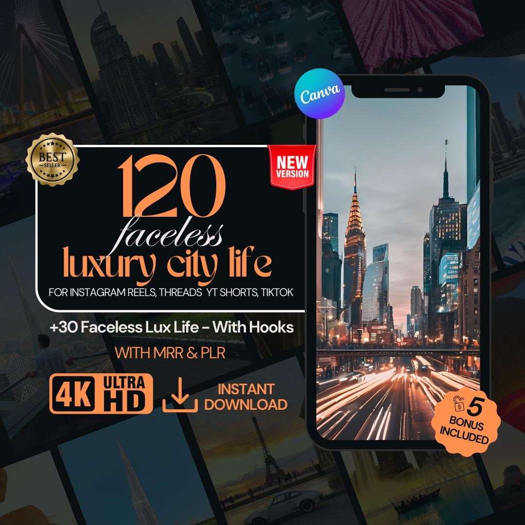 Faceless City Life Instagram Reels With MRR PLR, City Skyline Reels for ...