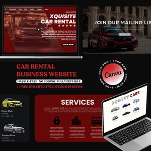Car Rental Website Template, Canva Website for Luxury Car Rental, Rent ...