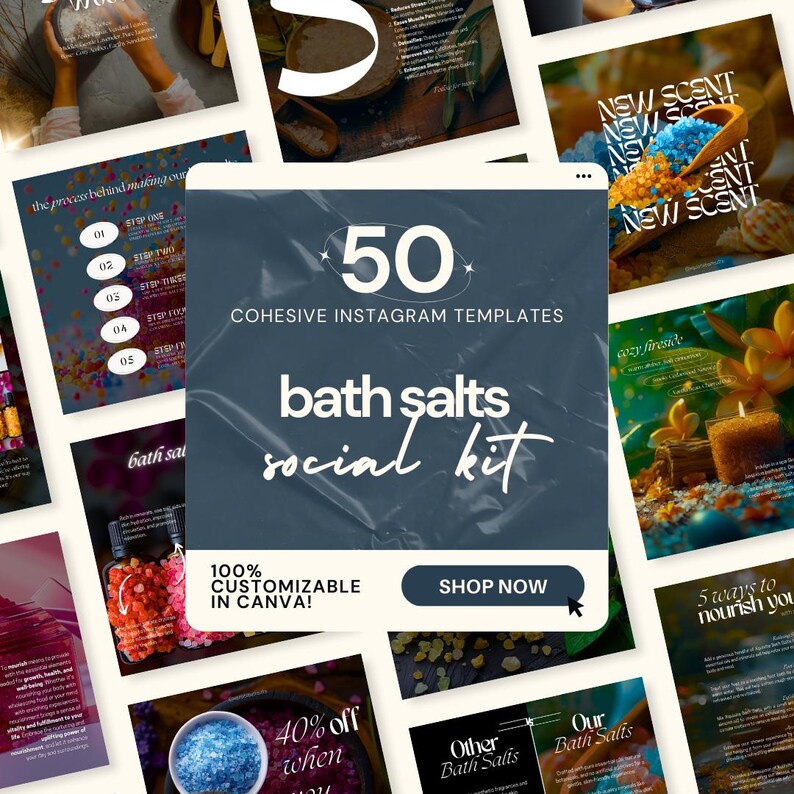Bath Salt Instagram Post Templates, Bath Salt Business Instagram Post ...
