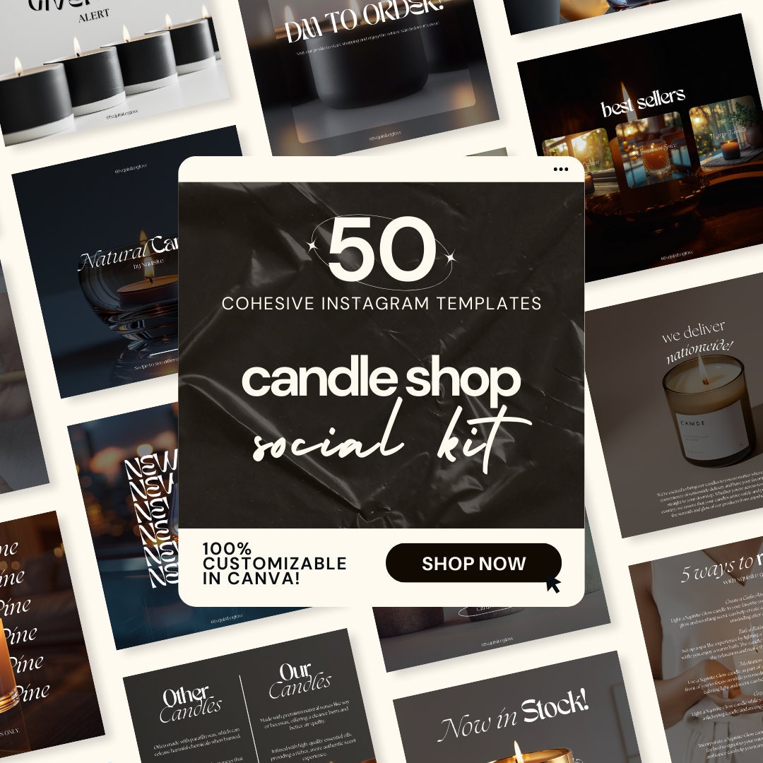 Candle Shop Instagram Posts Templates, Social Media Instagram Feed for ...