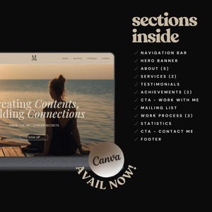 Content Creator Website Template, Canva Website for Influencer ...