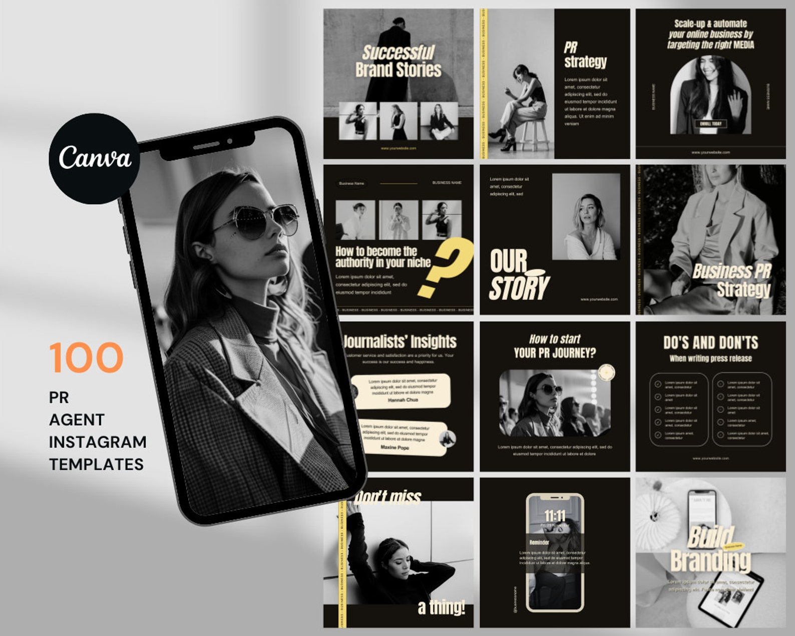 Public Relations Agency Ig Feed, PR Agent Ig Templates, Instagram ...