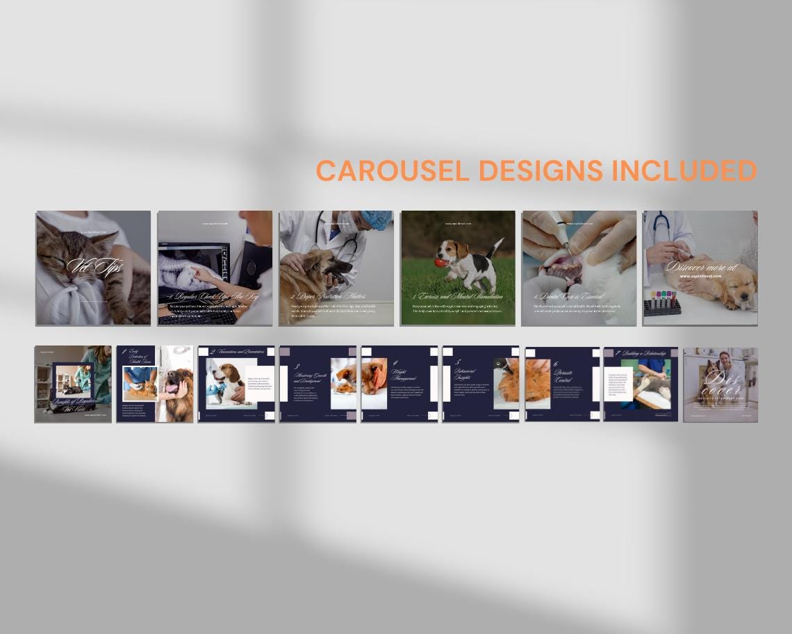 Pet Hospital IG Templates, Vet Clinic Social Media, Veterinary IG ...