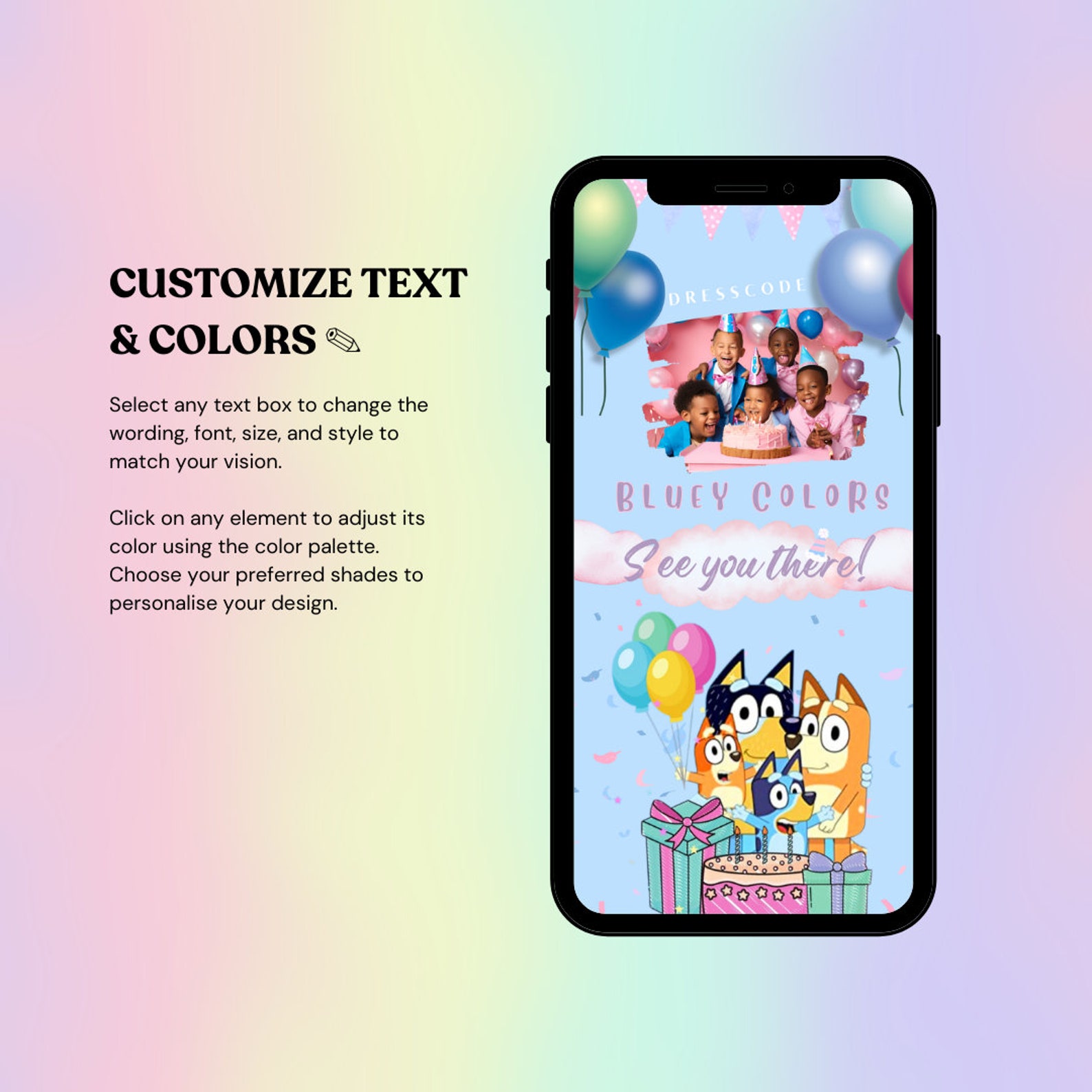 Bluey Video Birthday Invitation, Digital Bluey Girl Invite, Bluey Party ...