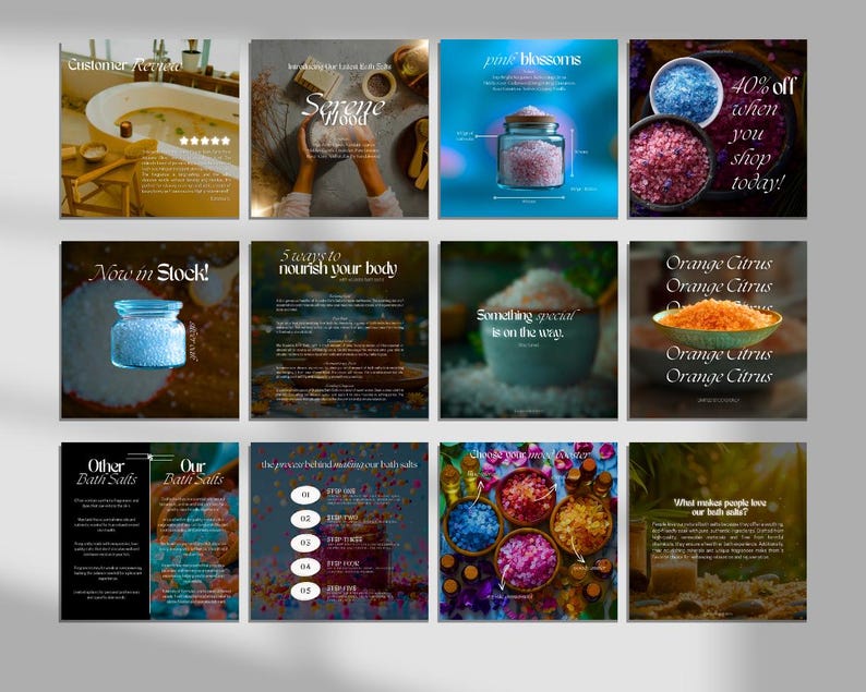 Bath Salt Instagram Post Templates, Bath Salt Business Instagram Post ...