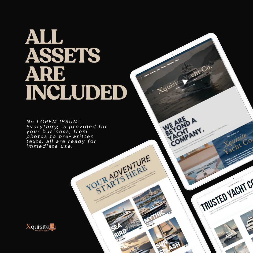 Yacht Charter Canva Website Template, Luxury Yacht Website Theme, Yacht ...