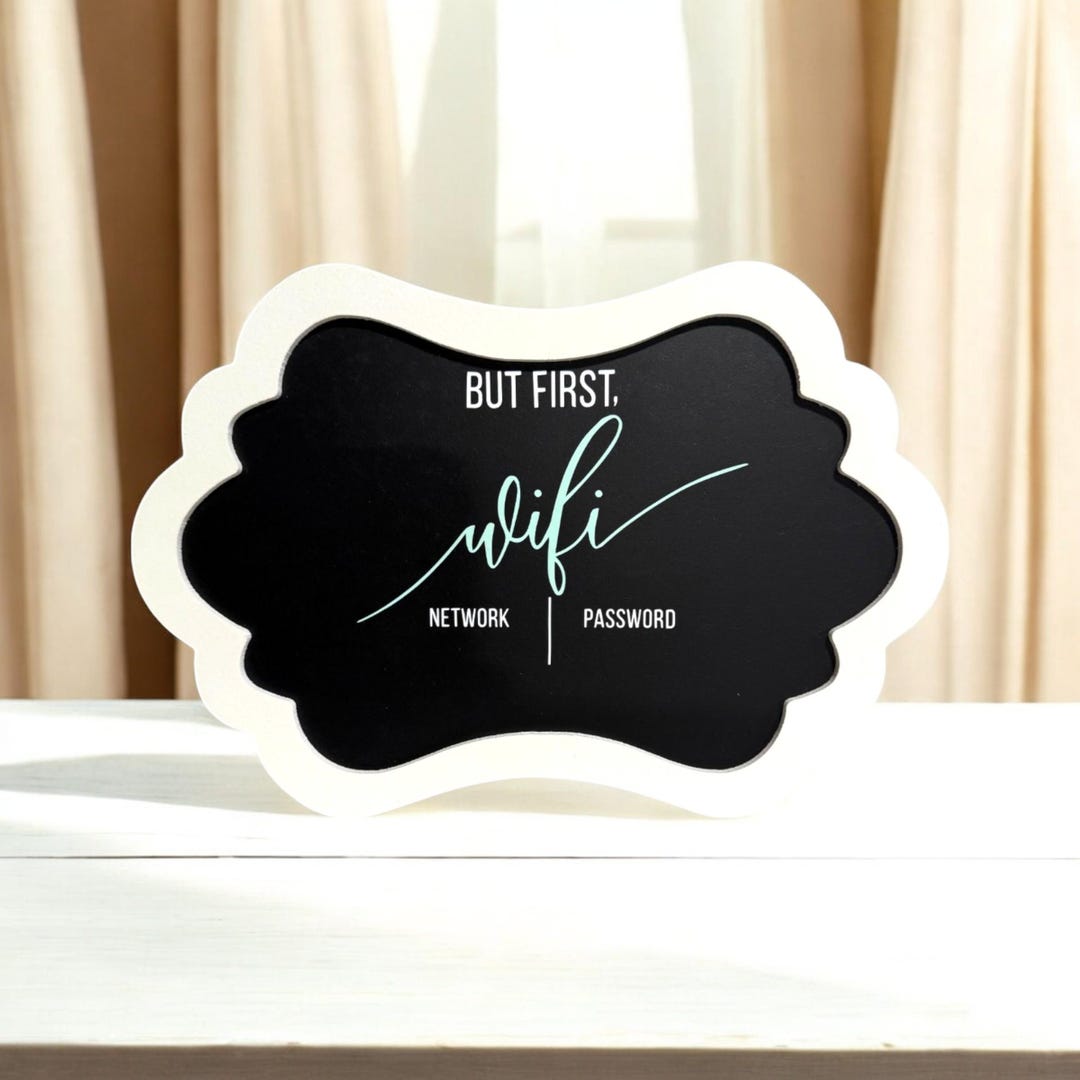 Ornate Chalkboard Wifi Sign | Custom Wifi Sign | Guest Room Essentials ...