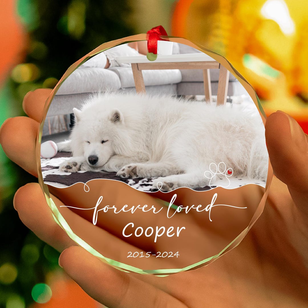 Custom Dog Memorial Glass Ornament: Pet Photo Keepsake Gift - Etsy