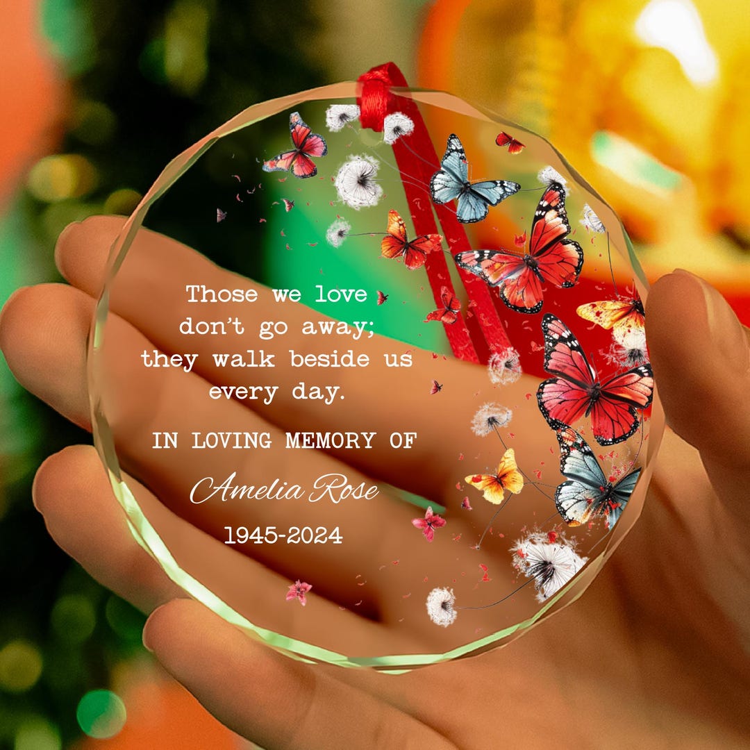 Personalized Memorial Glass Ornament: in Loving Memory Gift - Etsy