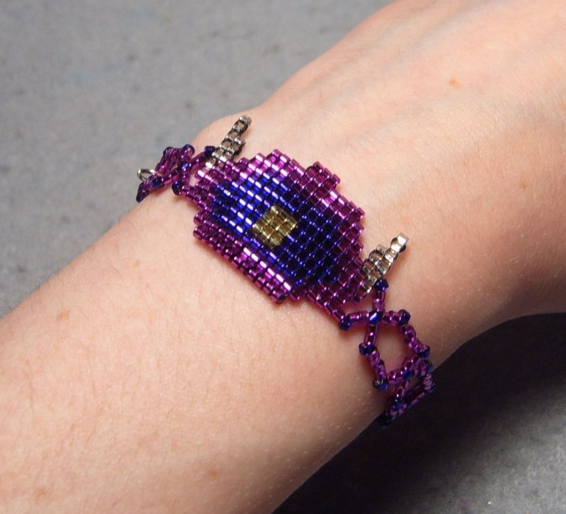 Shockwave Bracelet Somewhat Subtle Shiny Beadwoven Geekery - Etsy