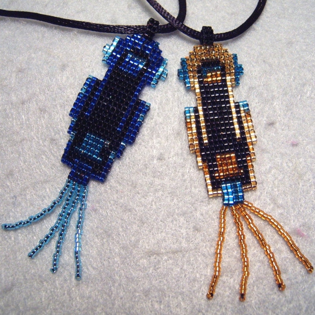 Lightcycle Pixel Pendants, Blue or Yellow Beadwoven Classic Arcade Tron ...