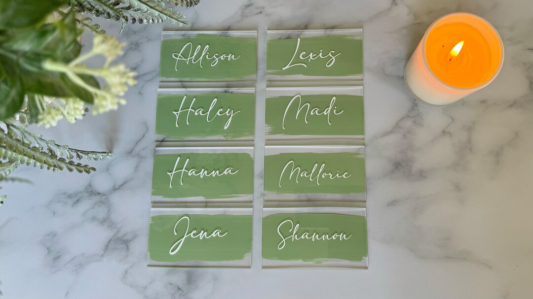 Wedding Acrylic Name Place Cards, Wedding Name Cards, Acrylic Name ...