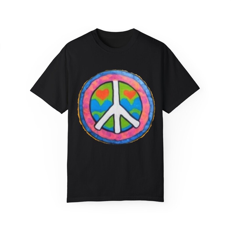PEACE SIGN Shirt Comfort Colors T-shirt Vintage Style Old School ...