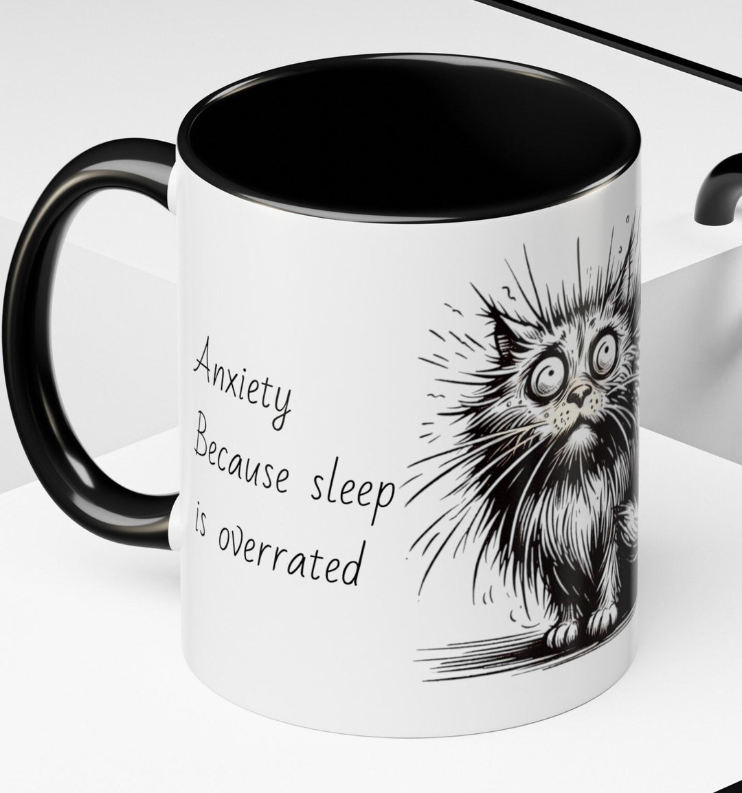 ANXIETY Because Sleep is Overrated Funny Coffee Mug Sarcastic ...