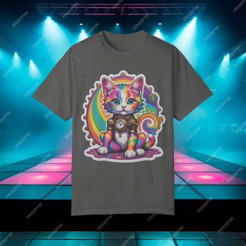 Lisa Frank Yoga Kitten Steampunk Retro Style Comfort Colors Trendy ...