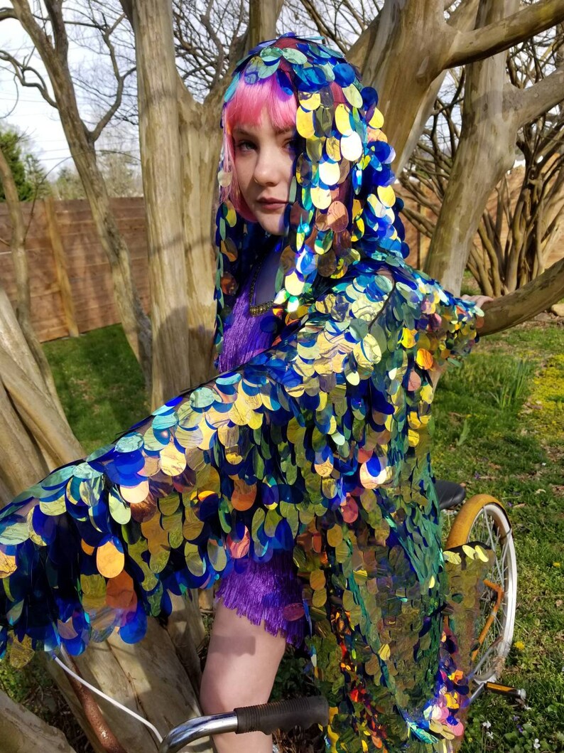 Iridescent Fire Sequin Kimono Size Inclusive Kimono Rave - Etsy