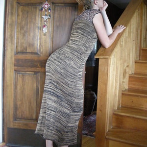 Sweater Knit Brindle Patterned Sheer Leopard Maxi Dress - Etsy