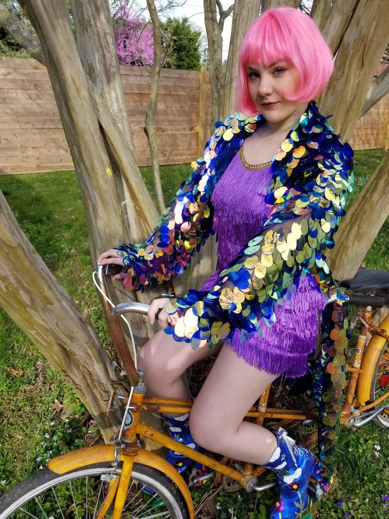 Iridescent Fire Sequin Kimono Size Inclusive Kimono Rave - Etsy
