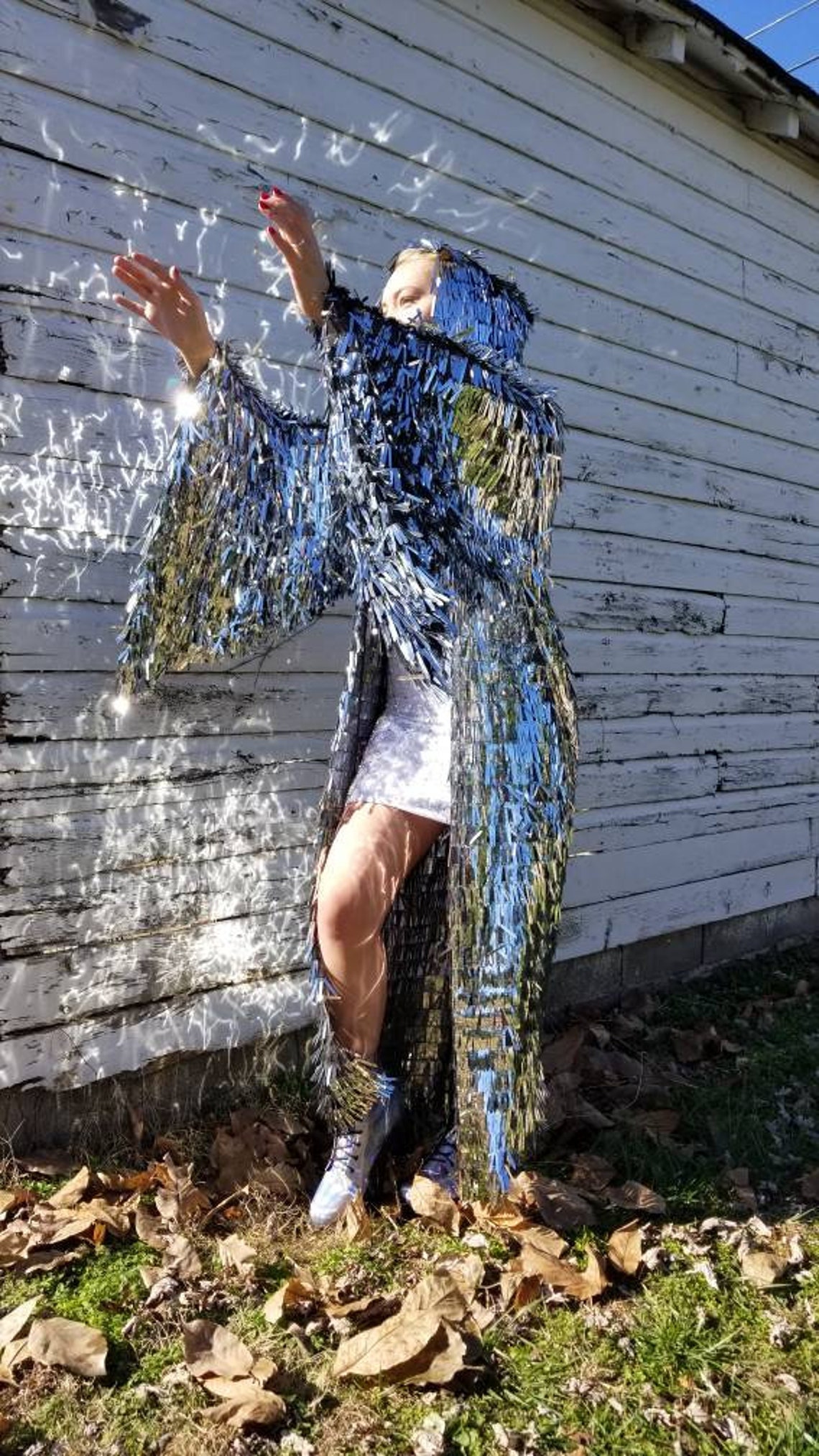 Silver Sequin Hooded Kimono Robe Size Inclusive Rave Kimono - Etsy