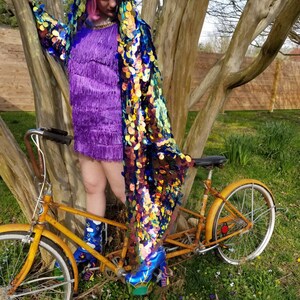 Iridescent Fire Sequin Kimono | Size Inclusive Kimono | Rave Kimono ...