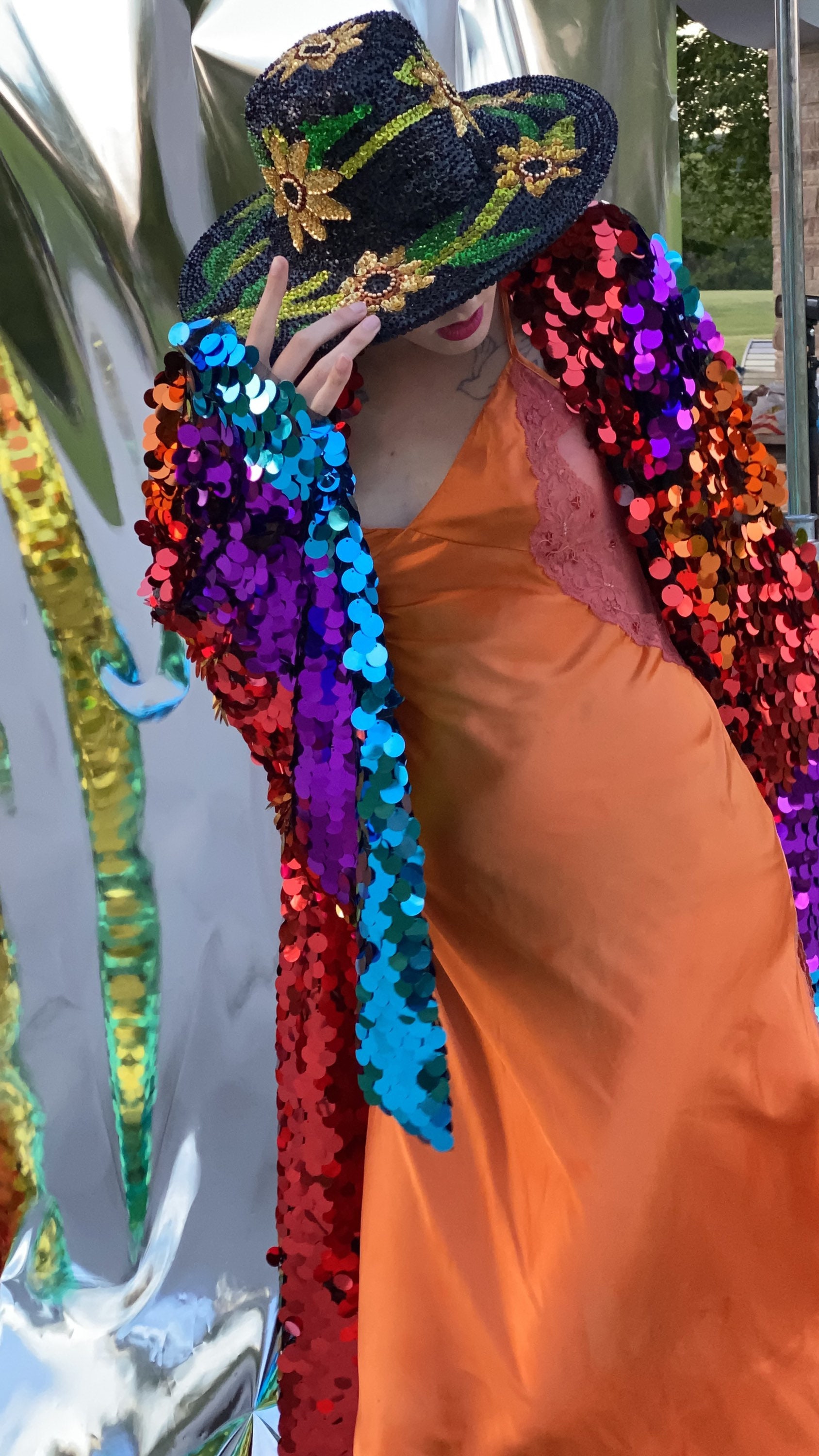 Rainbow Pride Sequin Bell Sleeve Kimono Inspired Festival Robe - Etsy UK
