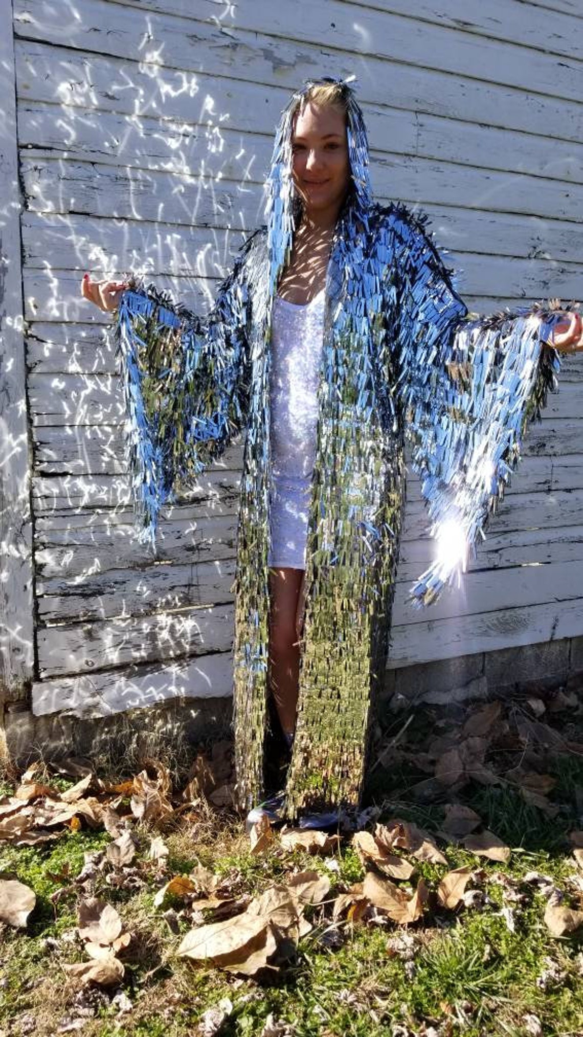 Silver Sequin Hooded Kimono Robe Size Inclusive Rave Kimono - Etsy