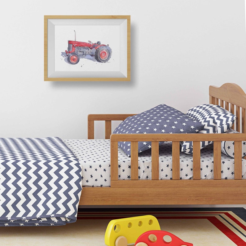 Vintage Red Tractor Print 9 Farm Nursery or Kids Room - Etsy