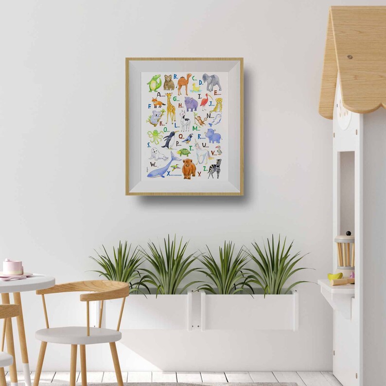 Animal Alphabet Print Letters Wall Decor for Nursery or | Etsy