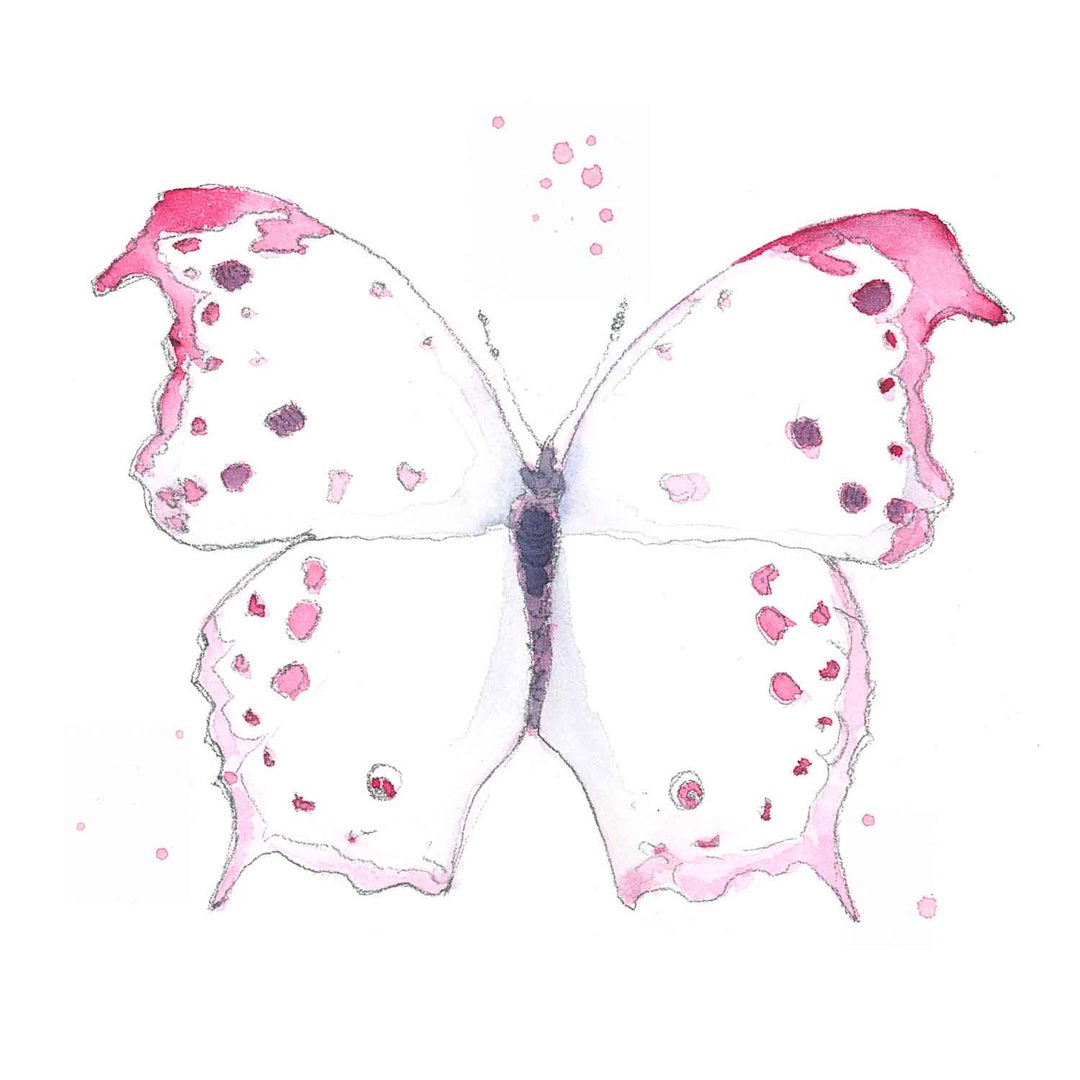 Pink Butterfly Print 1 for Baby or Toddler Girl's Bedroom, Nursery Wall ...