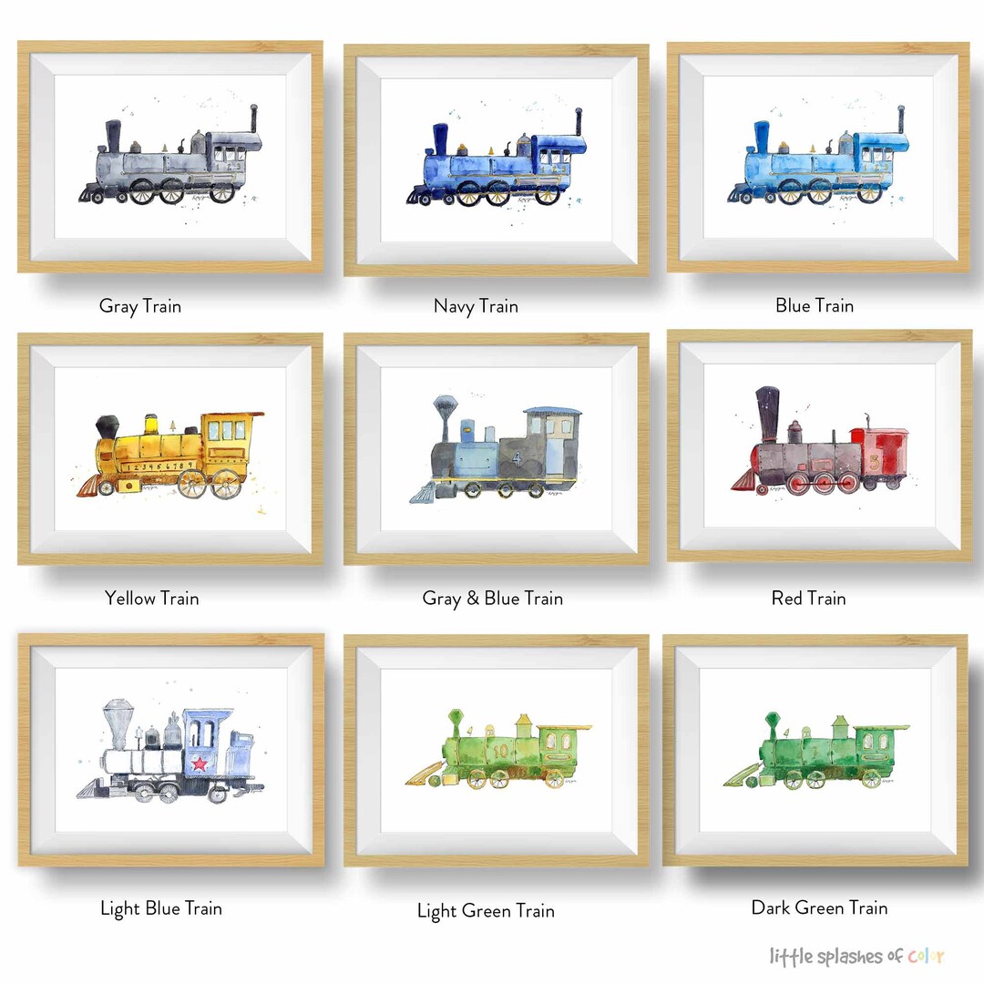 25 to Choose, Train Prints Set for Toddler Boys Room, Train Wall Art ...