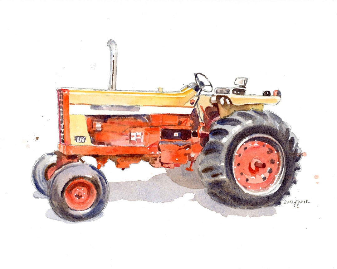 Red Tractor Print #21, Digital Download Wall Art for Baby Nursery ...