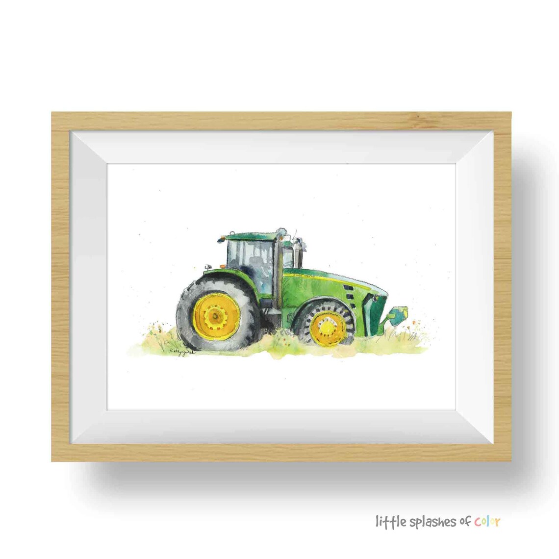 Green Tractor Wall Art Farm Nursery Art Print Wall Decor | Etsy