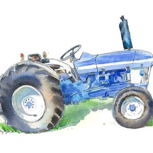 Blue Tractor Print #3, Tractor Wall Art, Boys Room Decor, Farm Nursery ...