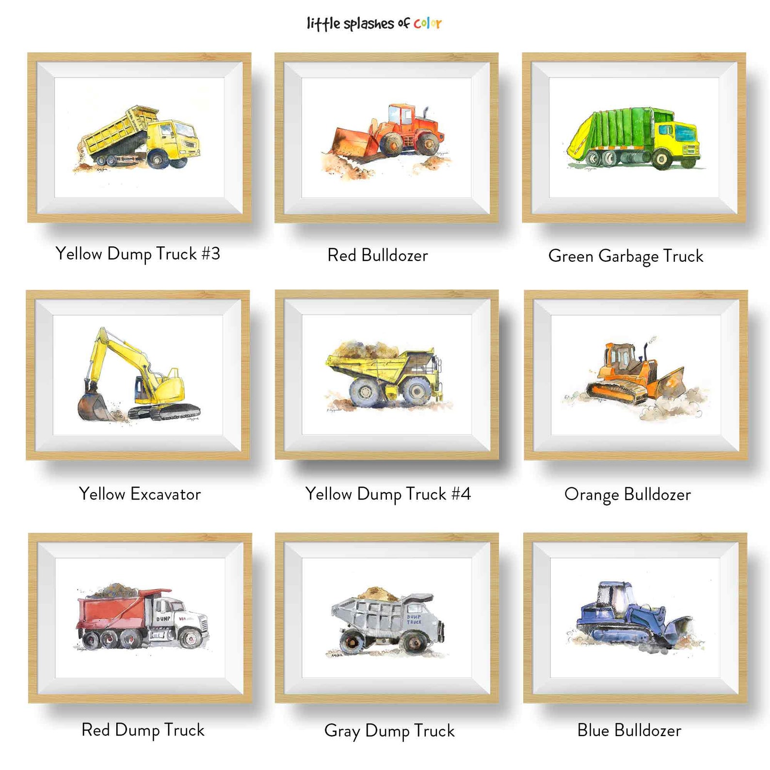 Construction Truck Print, Truck Wall Decor, Construction Wall Art ...