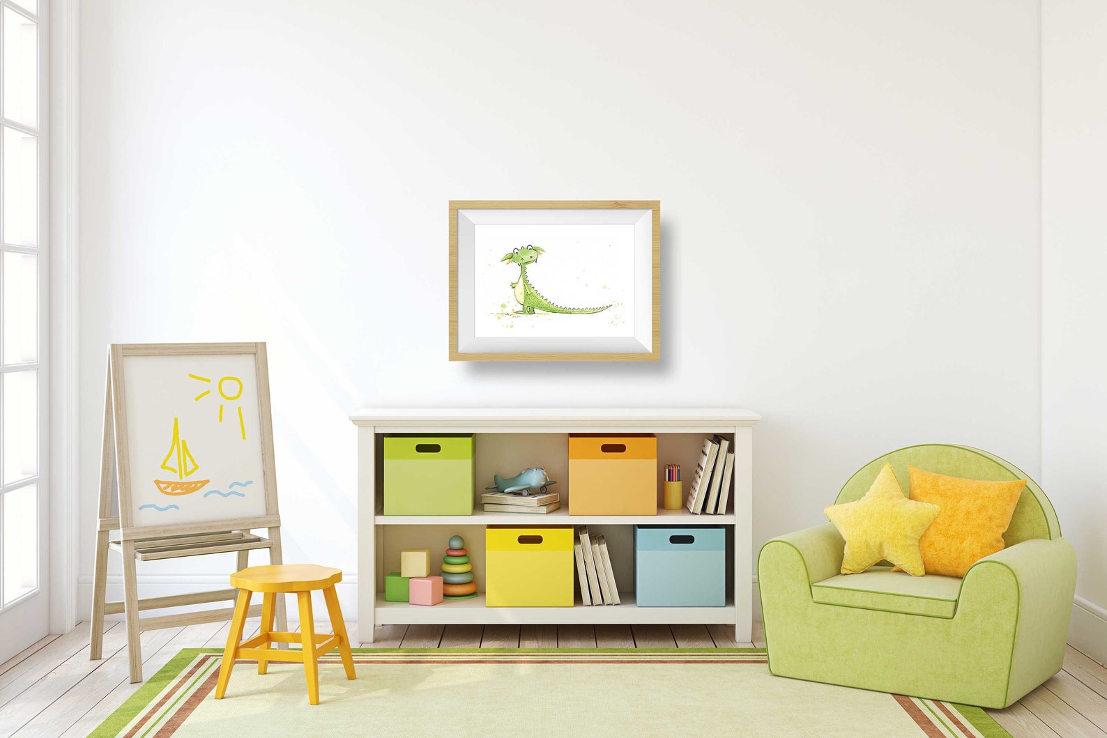 Cute Dragon Art for Nursery or Kids Room Baby Dragon Art - Etsy