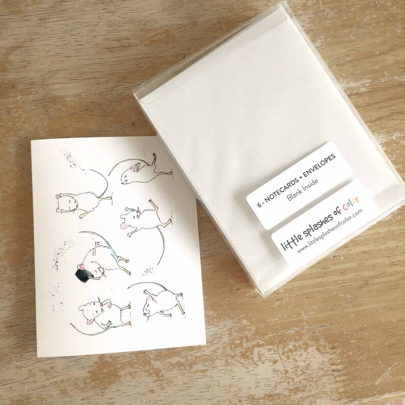 Dancing Mice Note Cards Set Mouse Greeting Cards | Etsy