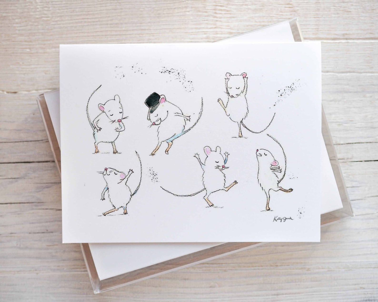 Dancing Mice Note Cards Set Mouse Greeting Cards - Etsy