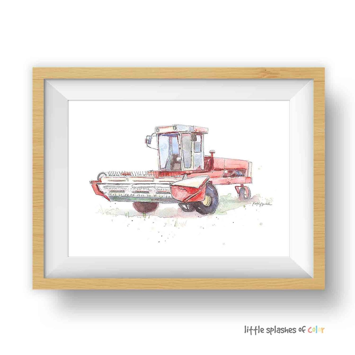Swather Print, Tractor Wall Art for Toddler Boys Room, Combine Painting ...