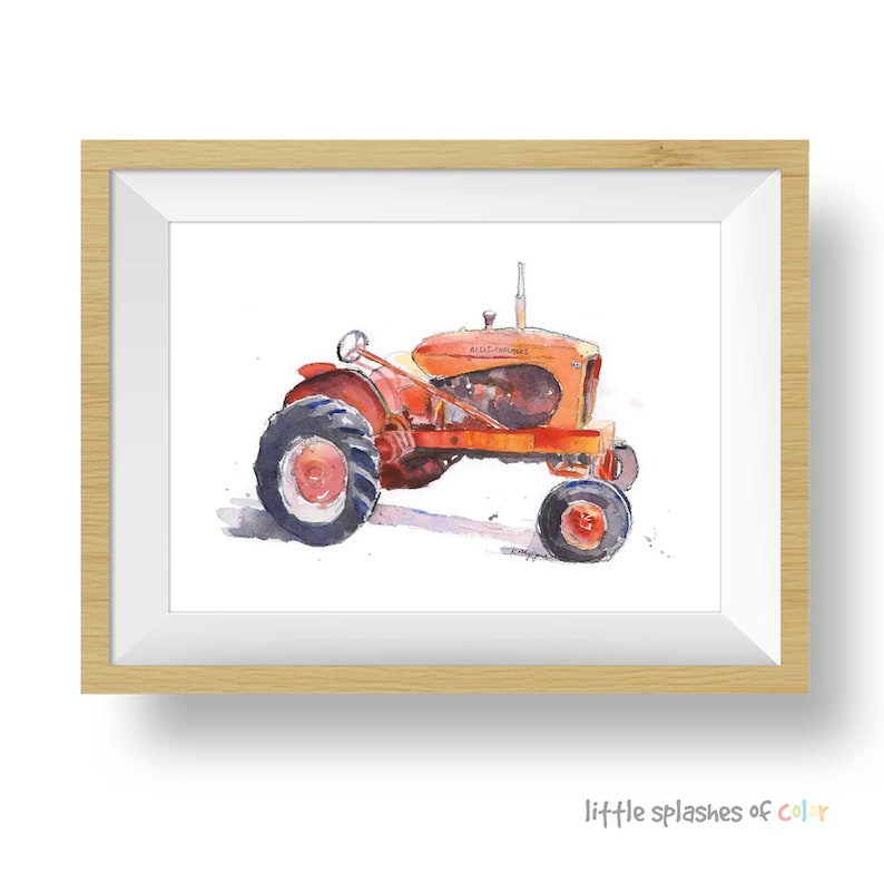Red Tractor Print Gift for Dad Husband Boy Farm Nursery | Etsy