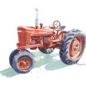 Red Tractor Print 4, Farm Nursery Decor, Tractor Wall Art, Tractor Gift ...