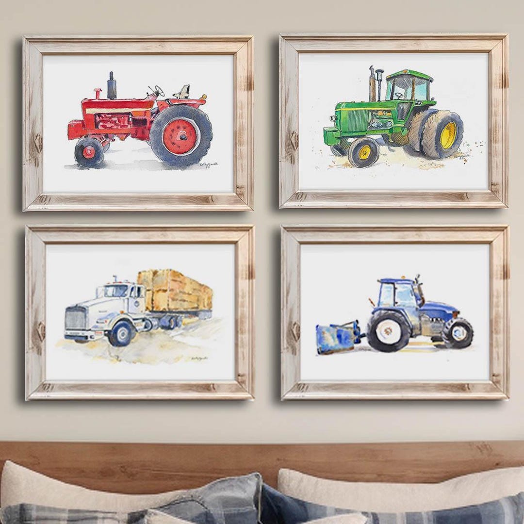 Customizable Farm Tractor Wall Art Prints, Vintage and Modern Designs ...