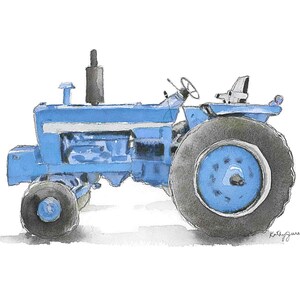Light Blue Tractor Print for Kids Rooms, Baby and Toddler Boy ...