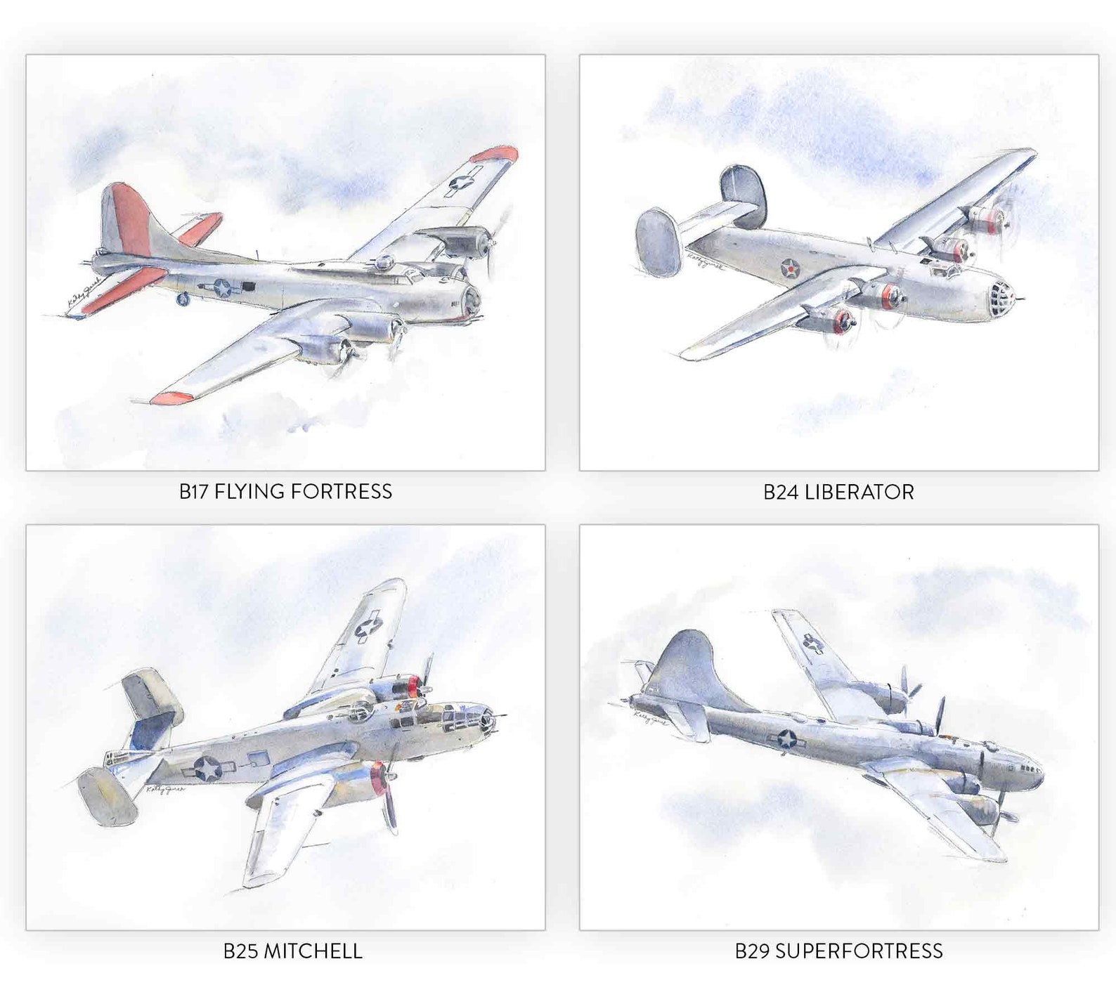 B17 Flying Fortress Airplane Print Vintage Airplane Wall Art - Etsy