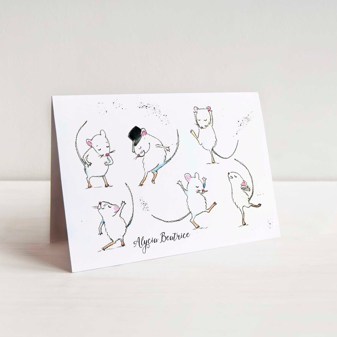 Dancing Mice Note Cards Set Mouse Greeting Cards - Etsy